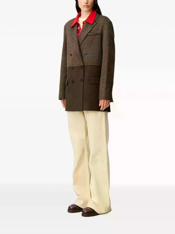 Claudie Pierlot Checked Wool Blend Coat