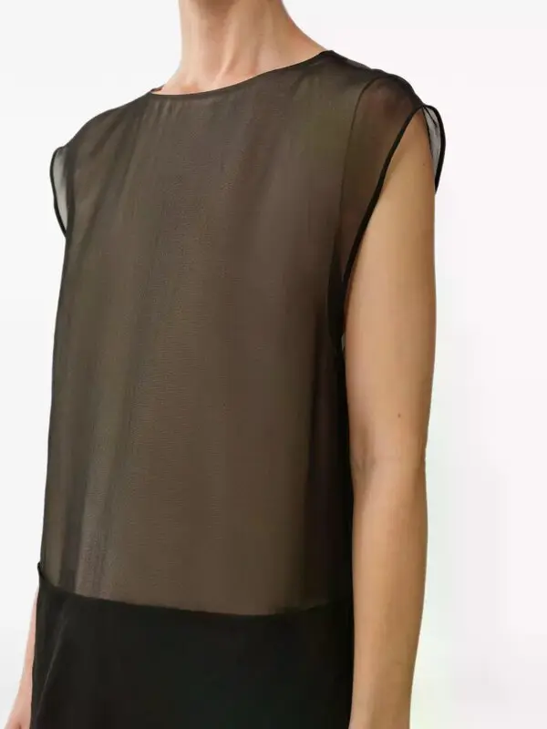 LESS Double-layer Silk Midi Dress