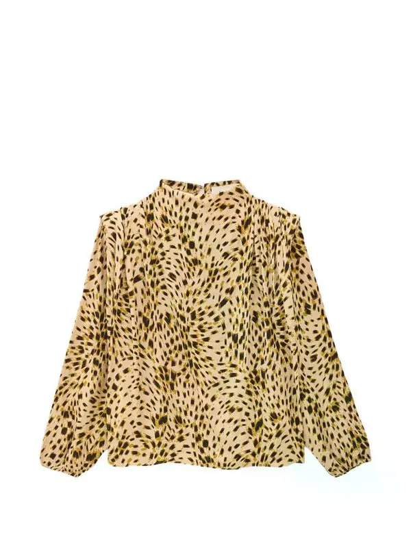 Ba&sh High-neck Animal Print Blouse