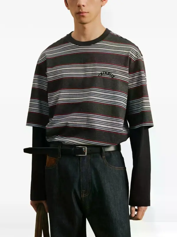 CROQUIS Striped Mock-layer T-shirt
