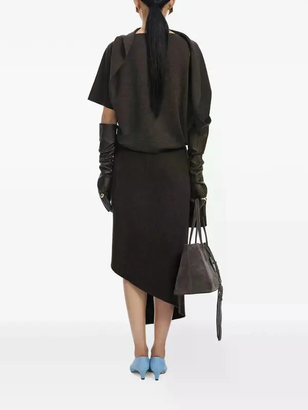 JNBY Asymmetric-neck Short-sleeved Sweater