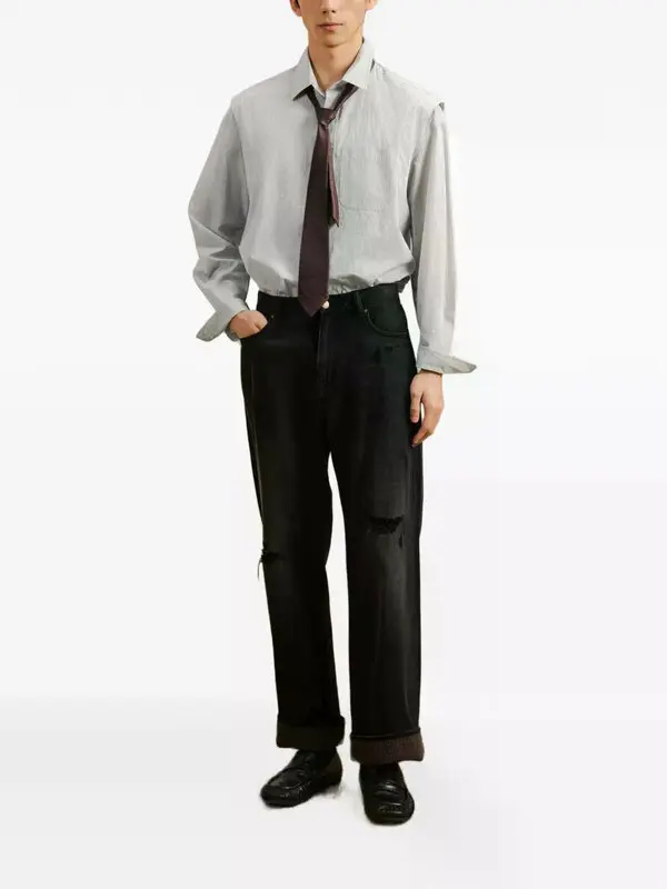 CROQUIS Gingham-check Shoulder-detail Shirt