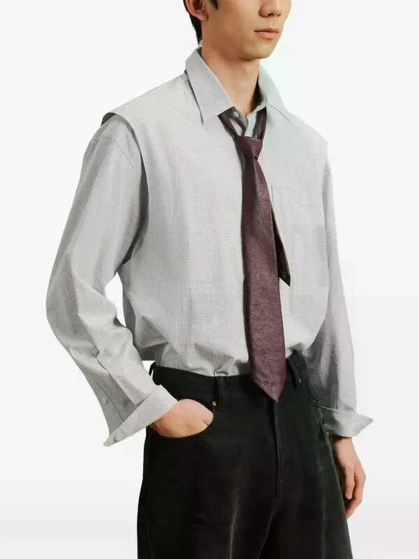 CROQUIS Gingham-check Shoulder-detail Shirt