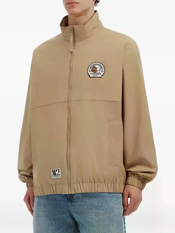 FINGERCROXX Logo Patch Zip-up Jacket