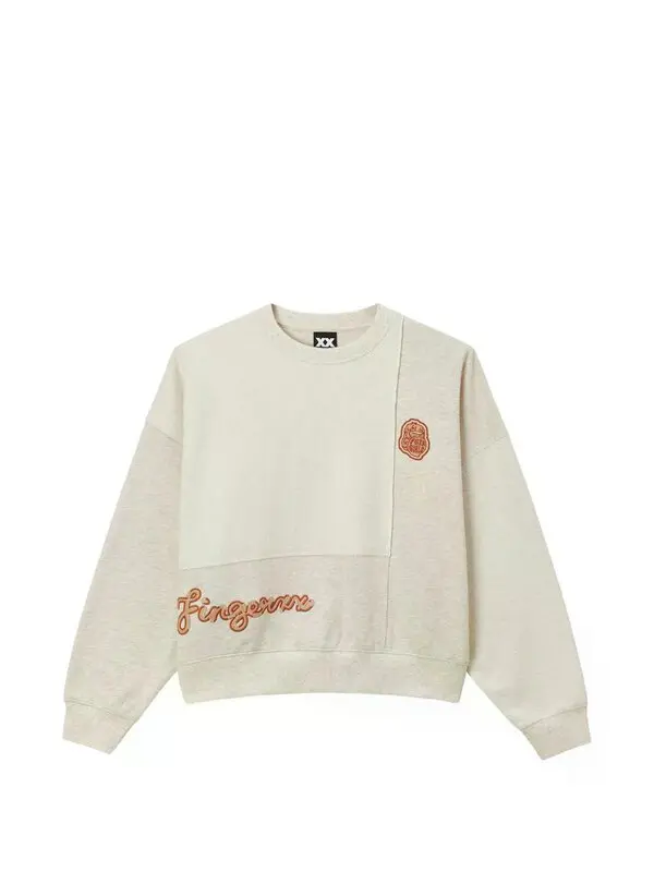 FINGERCROXX Patchwork Logo-embroidered Sweater - Neutrals