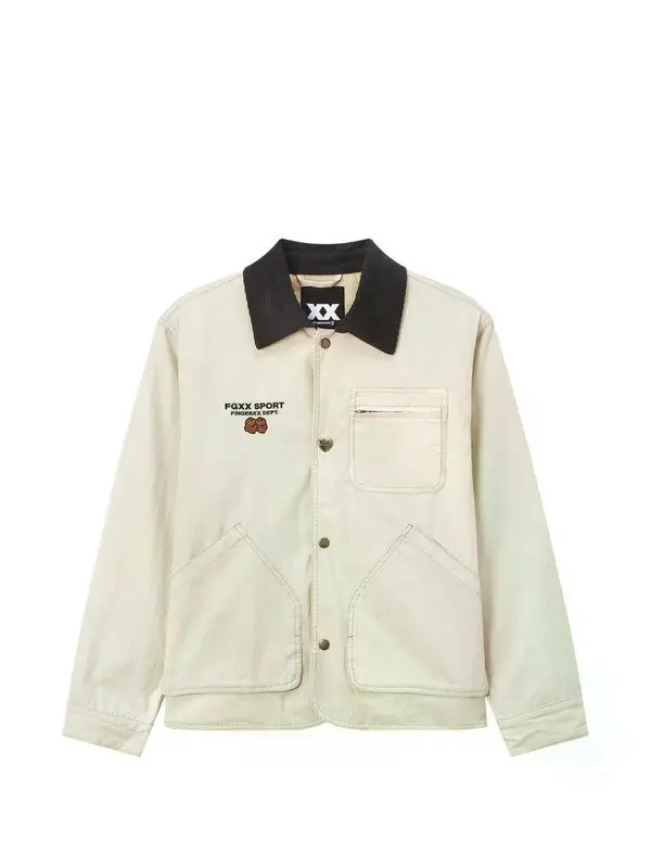 FINGERCROXX Corduroy-collar Logo-patch Jacket