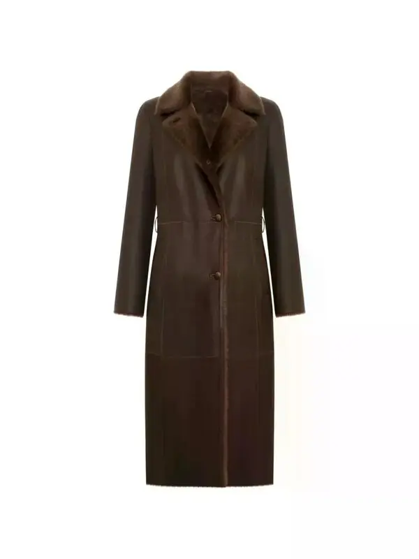 BIGARDINI Luisa Belted Shearling-trimmed Coat