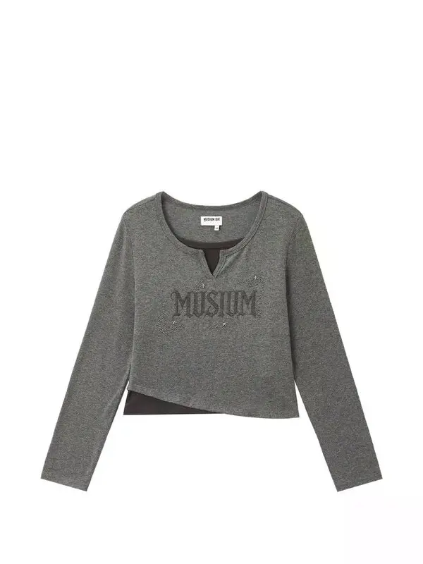 MUSIUM DIV. Logo Print Asymmetric Hem T-shirt