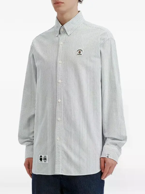 FINGERCROXX Striped Logo-patch Shirt