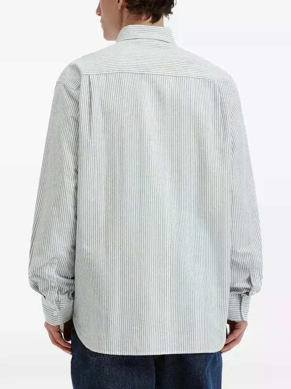 FINGERCROXX Striped Logo-patch Shirt