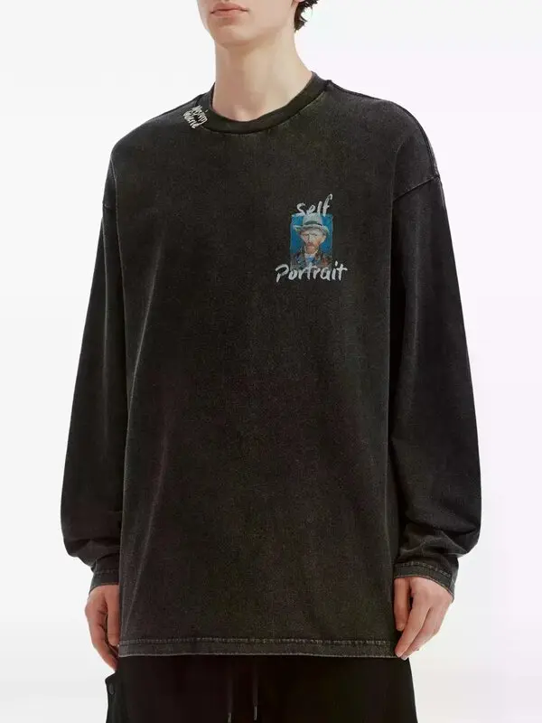 MUSIUM DIV. Portrait-print Long-sleeved T-shirt