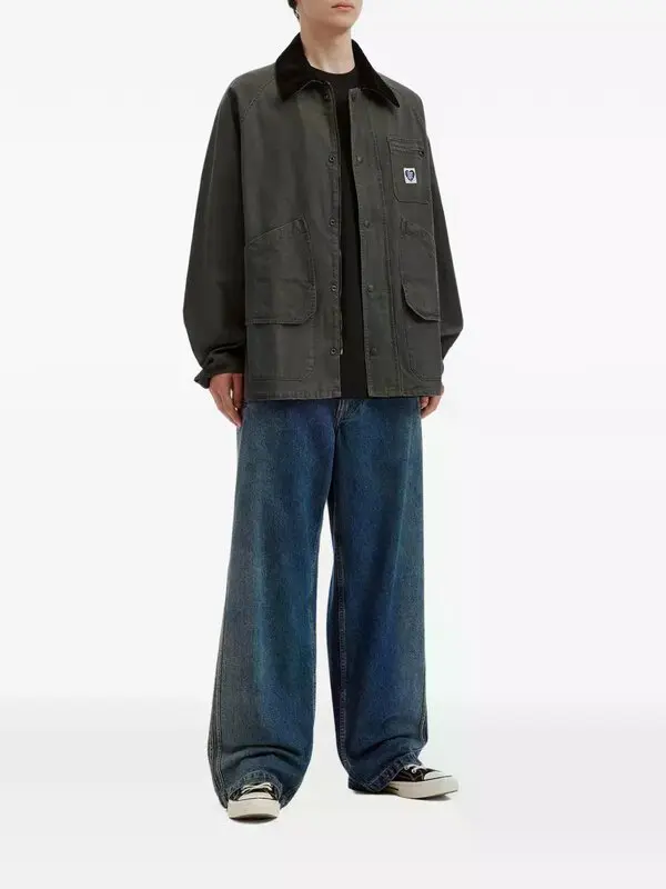 FINGERCROXX Corduroy Collar Patch Pocket Jacket