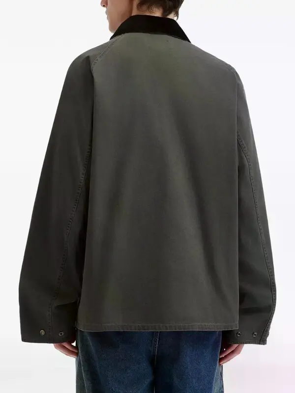 FINGERCROXX Corduroy Collar Patch Pocket Jacket