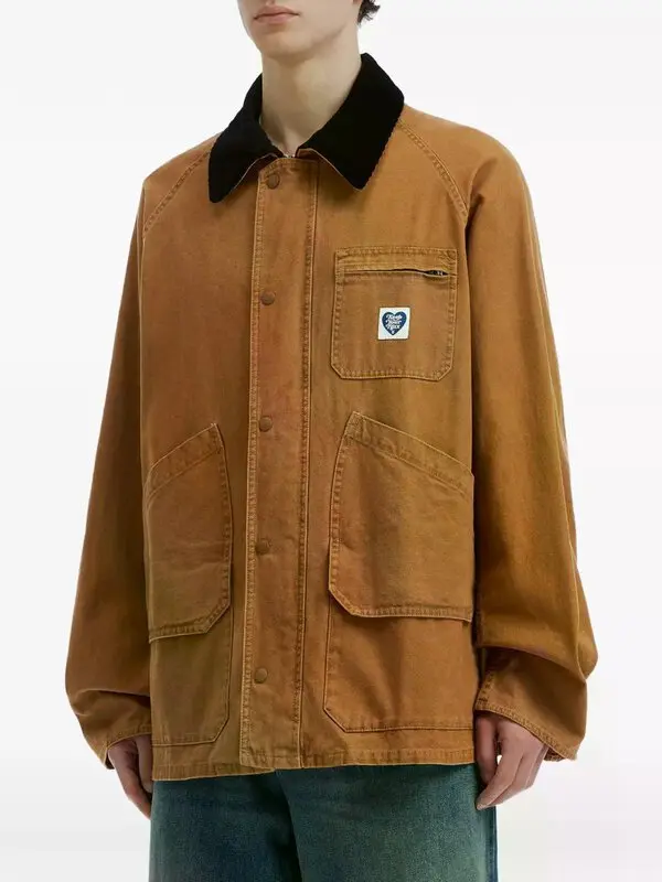 FINGERCROXX Corduroy Collar Logo Patch Jacket