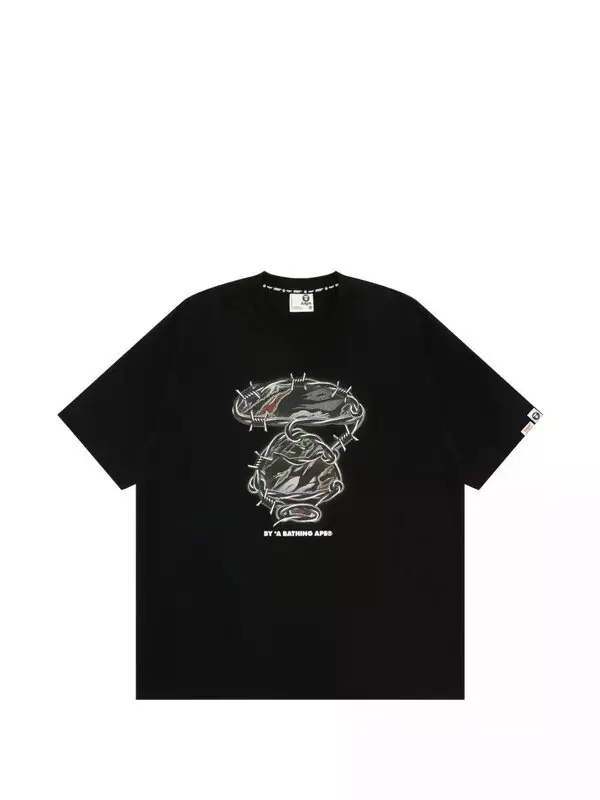 AAPE BY *A BATHING APE Aapeunvs Moonface Graphic-print T-shirt - Black