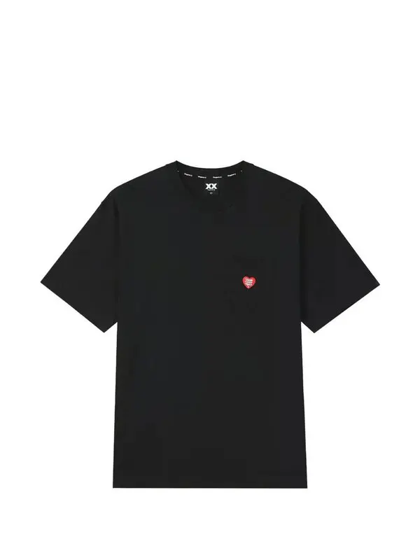 FINGERCROXX Heart-patch Cotton T-shirt - Black