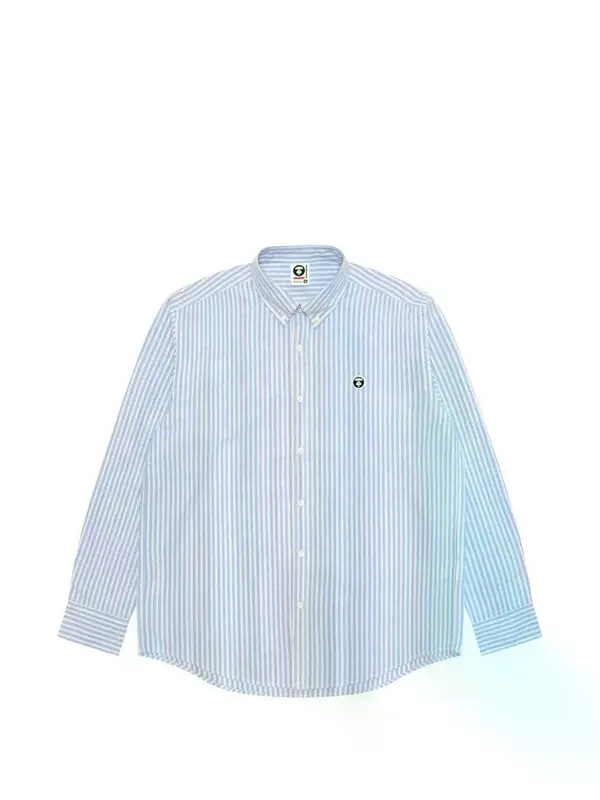 AAPE BY *A BATHING APE Moonface Vertical-stripe Logo-patch Shirt