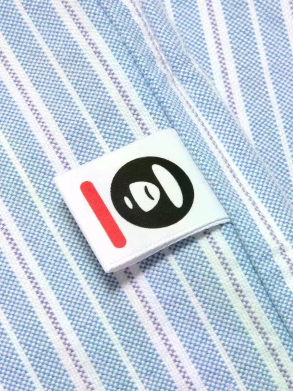 AAPE BY *A BATHING APE Vertical-stripe Logo-patch Shirt