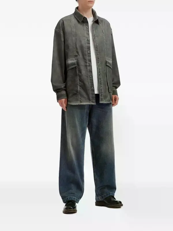 MUSIUM DIV. Washed-effect Panelled Shirt Jacket