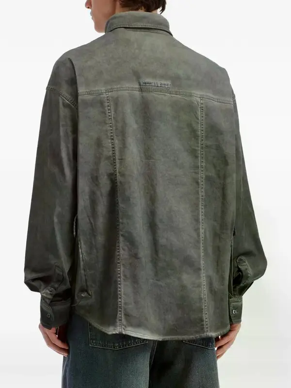MUSIUM DIV. Washed-effect Panelled Shirt Jacket