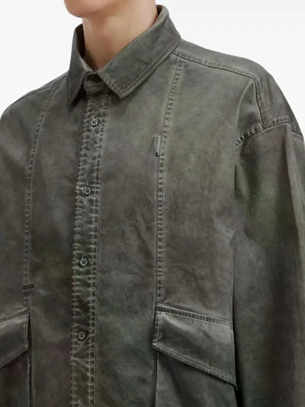 MUSIUM DIV. Washed-effect Panelled Shirt Jacket
