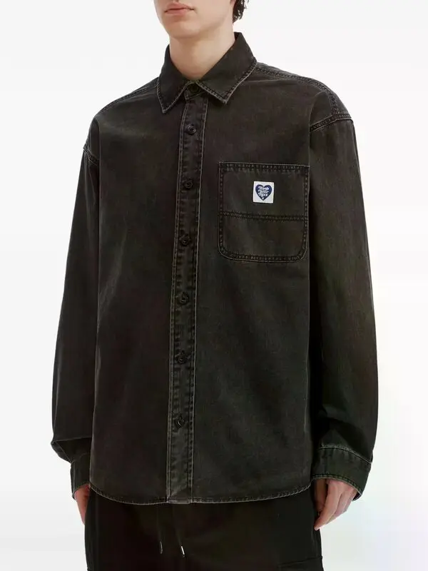FINGERCROXX Logo-patch Button-down Shirt Jacket