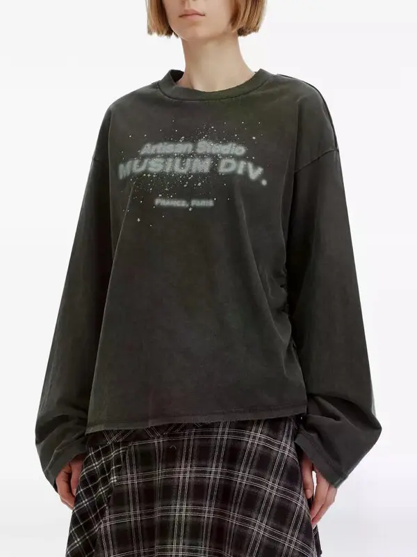 MUSIUM DIV. Logo-print Ruched-side T-shirt