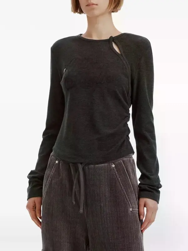 MUSIUM DIV. Cut-out Logo-embroidered T-shirt