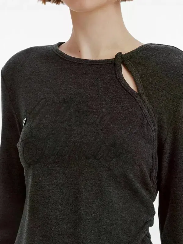 MUSIUM DIV. Cut-out Logo-embroidered T-shirt