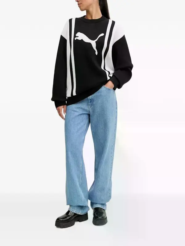 PUMA Logo-motif Colour-block Sweater