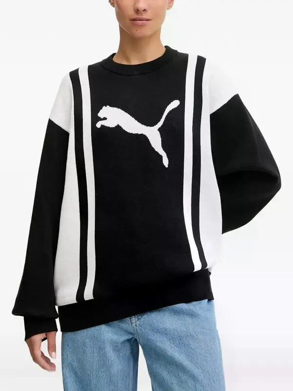 PUMA Logo-motif Colour-block Sweater