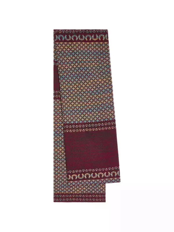 Dries Van Noten Jacquard Cashmere Scarf - Red