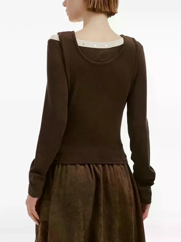 MUSIUM DIV. Layered Jersey Top With Logo Detail