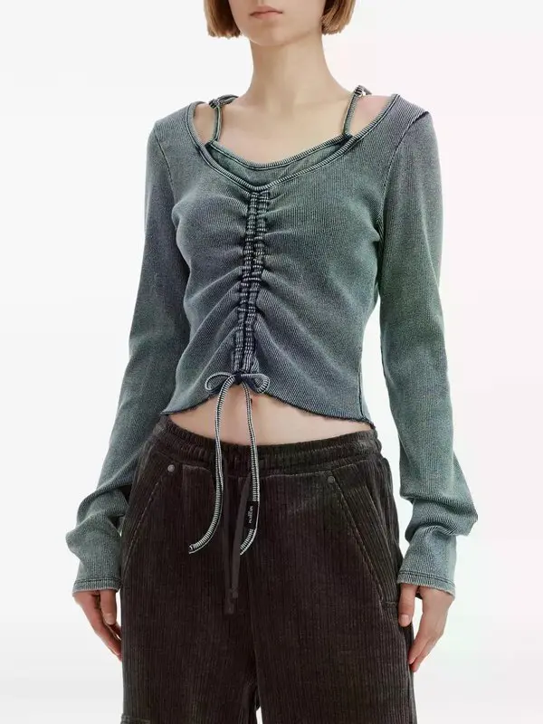 MUSIUM DIV. Ruched Layered-detail Top