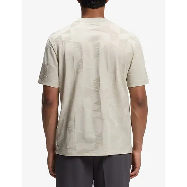 BOSS 3d-jacquard Pattern Logo Cotton-jersey T-shirt