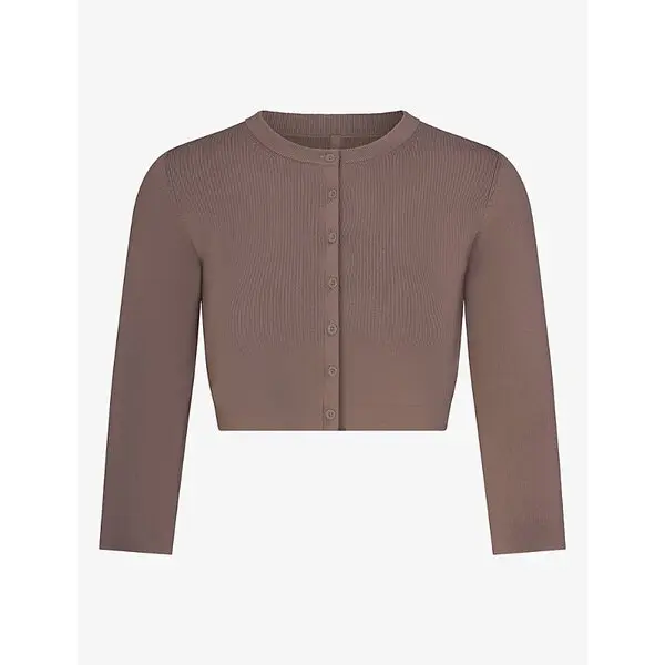 SKIMS Refined Knit Cropped Cardigan - Amethyst