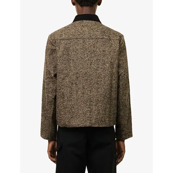 PERCIVAL Boxy Herringbone Woven Jacket