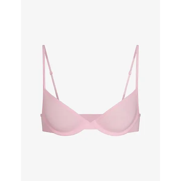 SKIMS Everyday Cotton Unlined Demi Bra - Peony