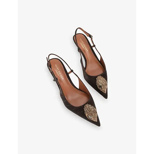 Kurt Geiger Belsize 40 Satin Heeled Slingback Courts