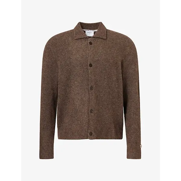 PERCIVAL Archive Ribbed-trim Wool-blend Cardigan - Brown