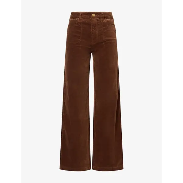 Paige Anessa Corduroy Cotton-stretch Trousers - Hickory