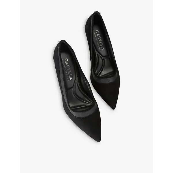 Carvela Positano Mesh-panel Suede High Heel Court Shoes