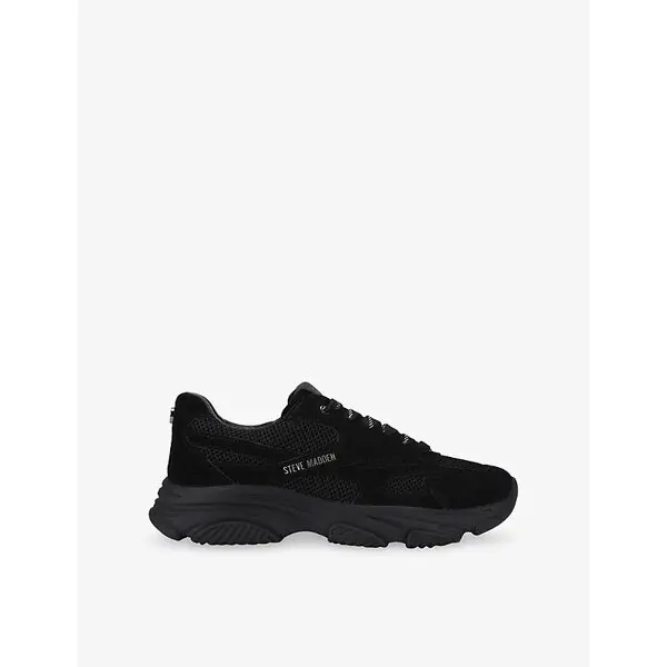 Steve Madden Front Row Suede Trainers - Black