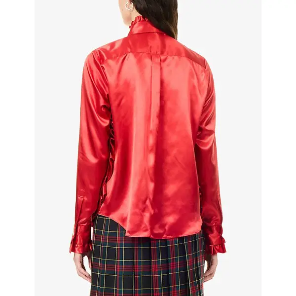 Noir Kei Ninomiya Relaxed-fit Ruffled Satin Shirt