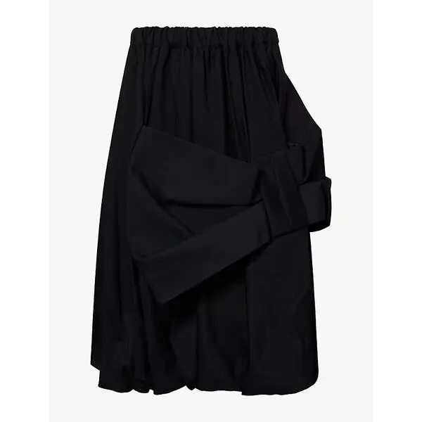 Noir Kei Ninomiya Oversized-bow Balloon Wool Midi Skirt - Black