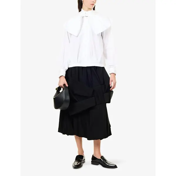 Noir Kei Ninomiya Oversized-bow Balloon Wool Midi Skirt