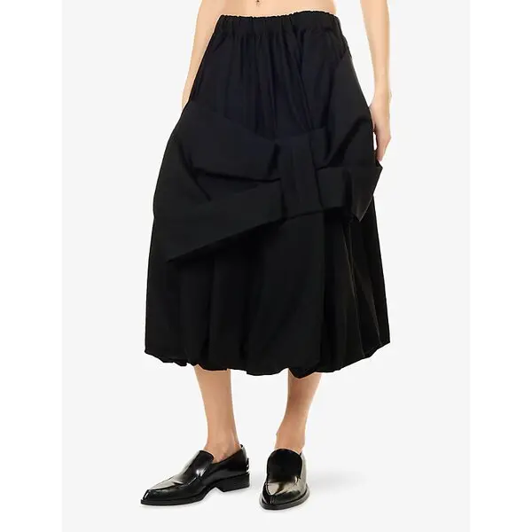 Noir Kei Ninomiya Oversized-bow Balloon Wool Midi Skirt