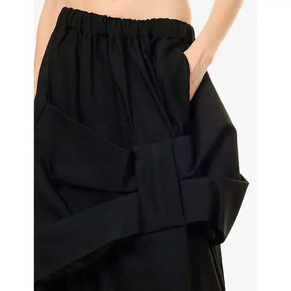 Noir Kei Ninomiya Oversized-bow Balloon Wool Midi Skirt