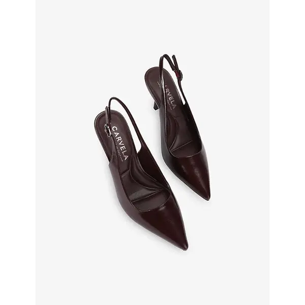 Carvela Spirit Slingback Faux Leather Heeled Courts