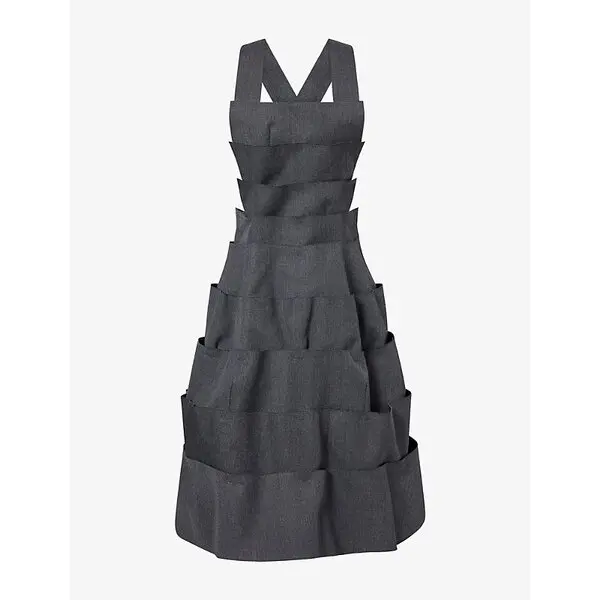 Comme Des Garçons Panelled Open-side Wool Midi Dress - Medium Grey
